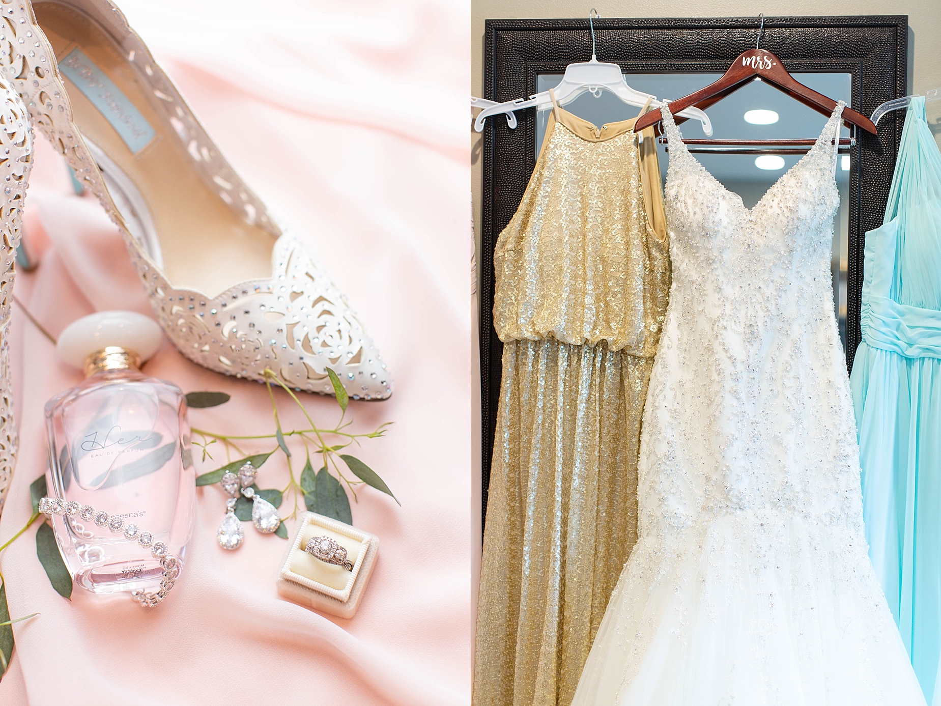 Tyler + Amber // whimsical mint, gold, and and blush wedding - Jessica ...